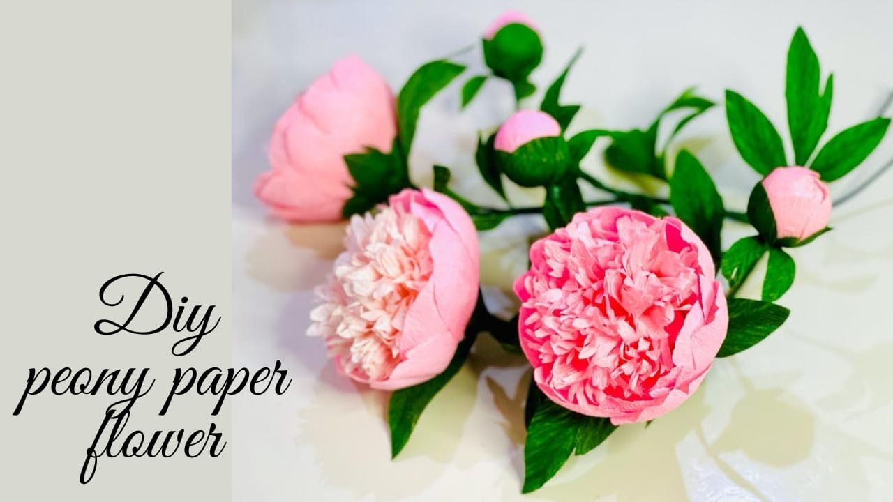 How to make peony flower from crepe paper||Easy & simple peony tutorial ...