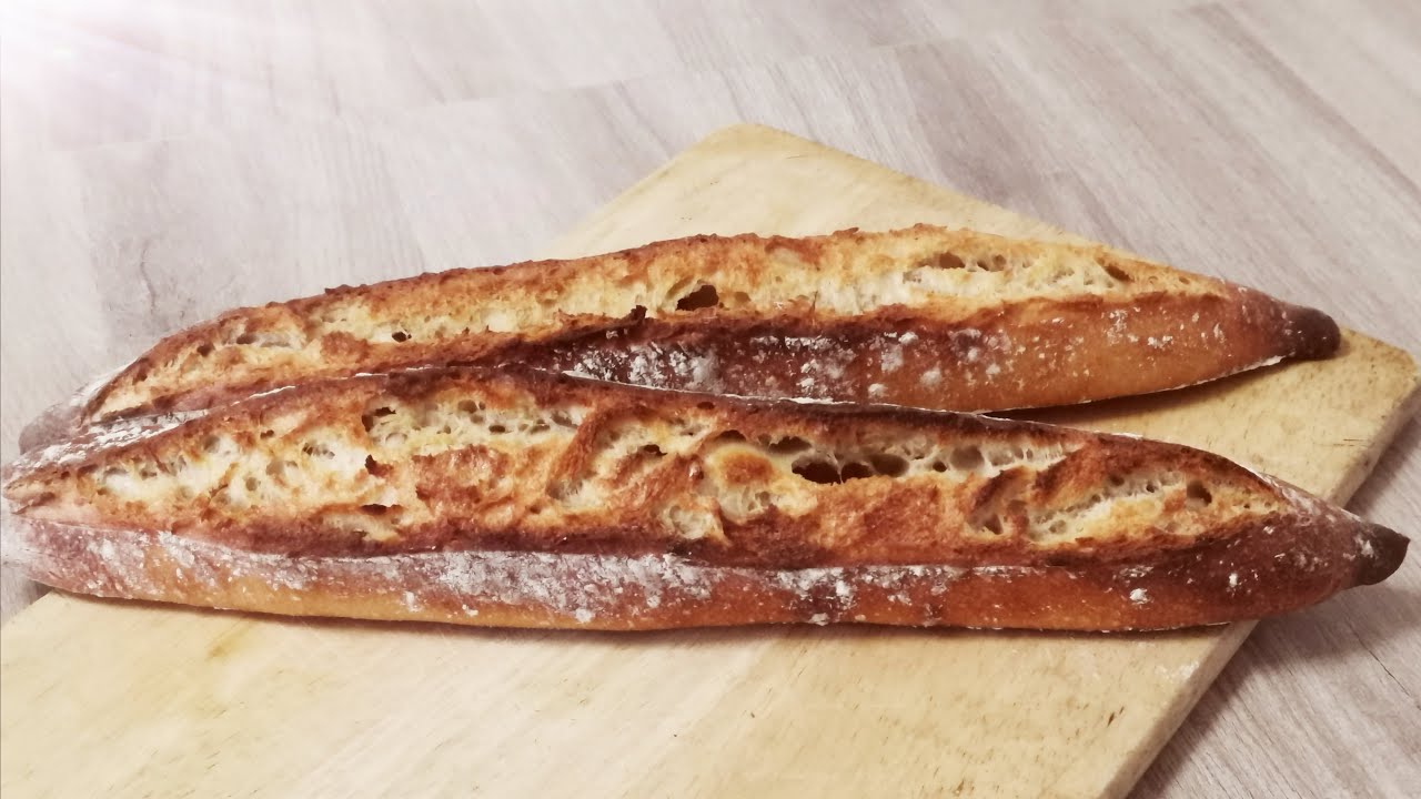 Recette de deux baguettes au levain liquide à la maison - YouTube