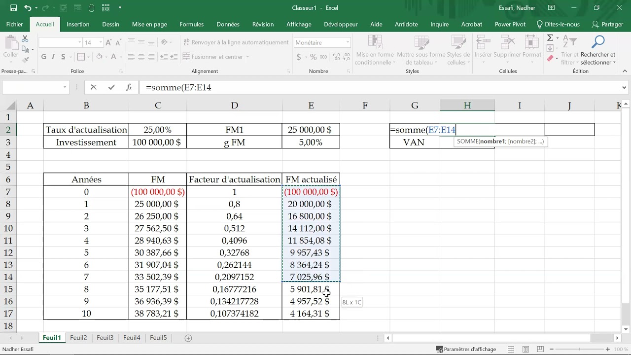 Faites attention avec la fonction VAN ou NPV d'Excel. - YouTube