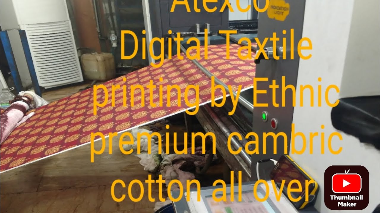#Atexco Digital textile printing by Ethnic premium cambric cotton All over design - YouTube