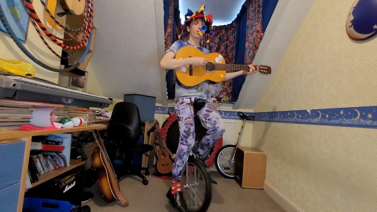 dogsong from Undertale but i play it whilst riding a unicycle - YouTube