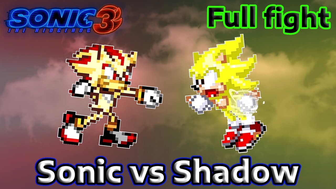 Sonic vs Shadow full fight with sprites - Sonic 3 recreation - YouTube