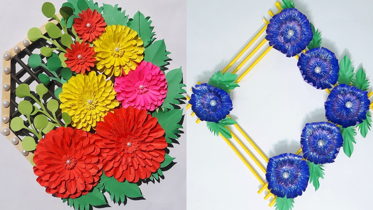 Diy paper Craft Home Decor Idea/Easy Origami Flower Wall Art/Homemade ...