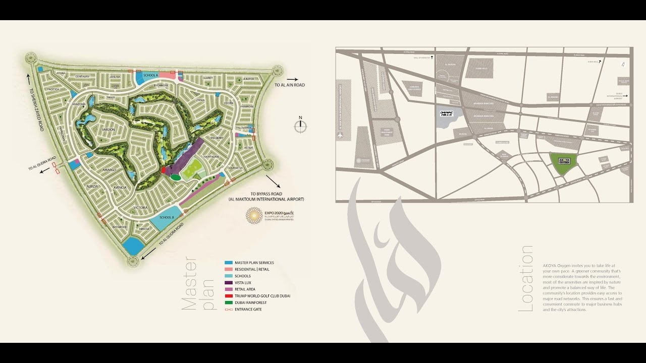 Damac Aknan Villas, Master Layout Plan, Akoya Oxygen, Dubai, UAE - YouTube