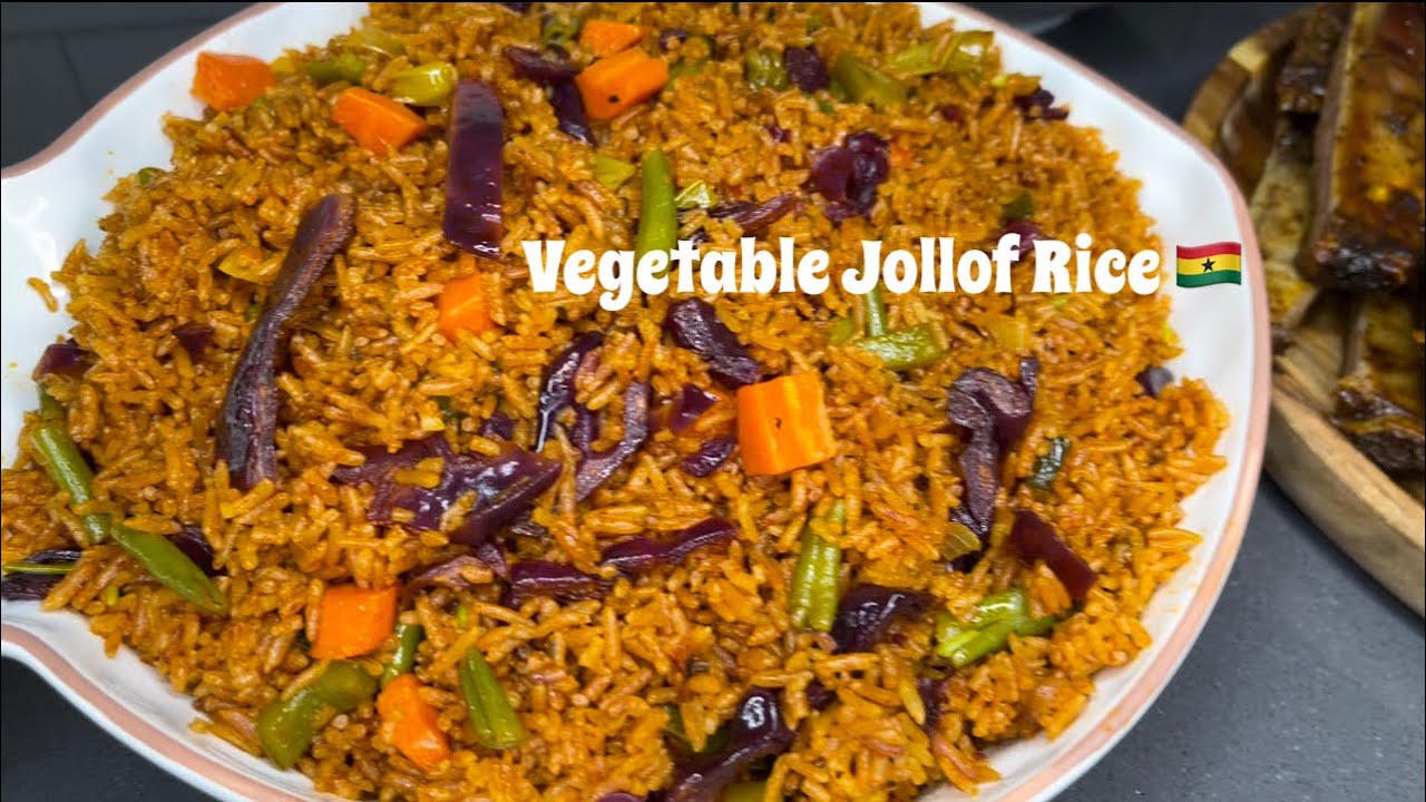 Vegetables Jollof Rice | Ghanaian Jollof | Recipe | Lovystouch | Step ...