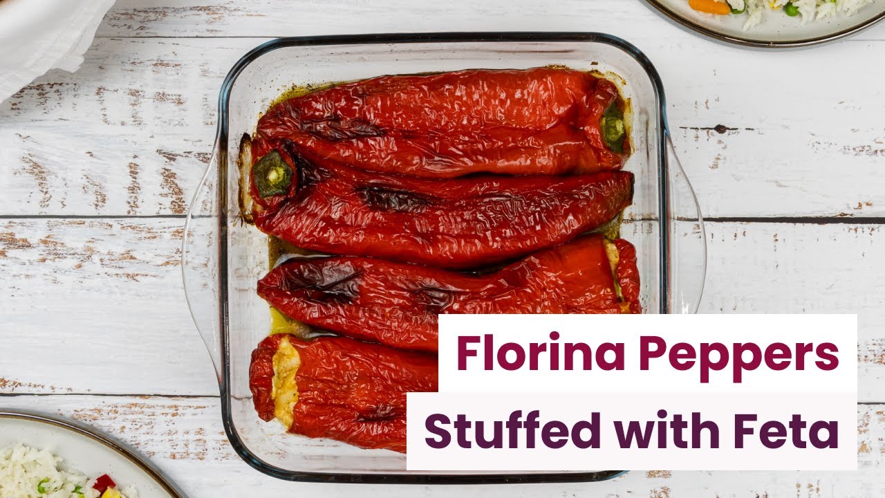 Florina Peppers Stuffed with Feta - YouTube