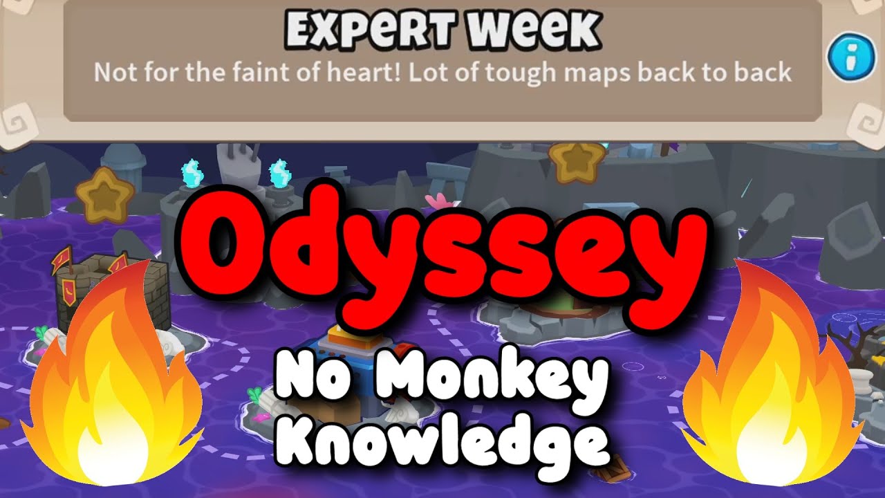 BTD6 Odyssey || Hard Mode Tutorial || No Monkey Knowledge + Free Hero || Expert Week - YouTube