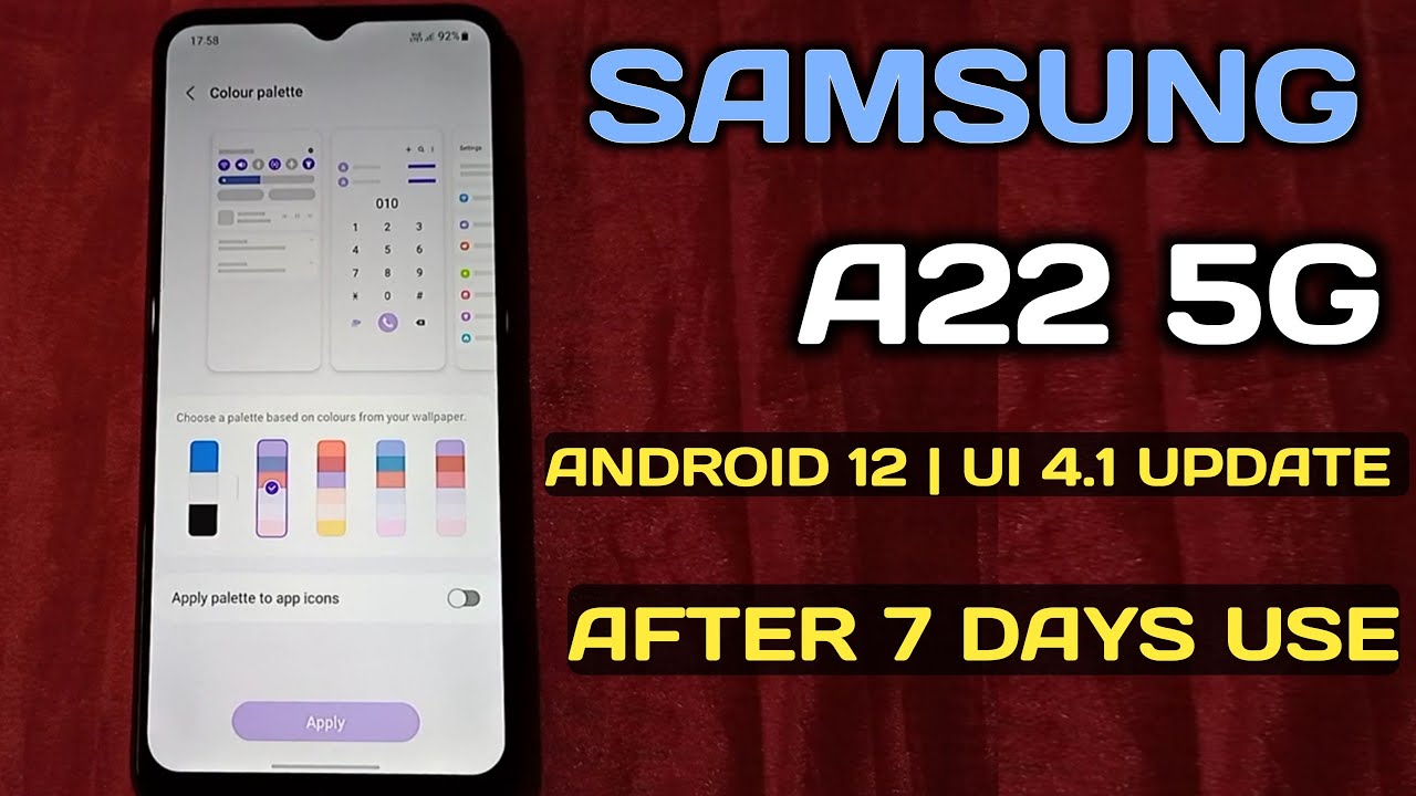 Samsung A22 5G Android 12 Update | Feedback After 7 Days Use | Samsung ...