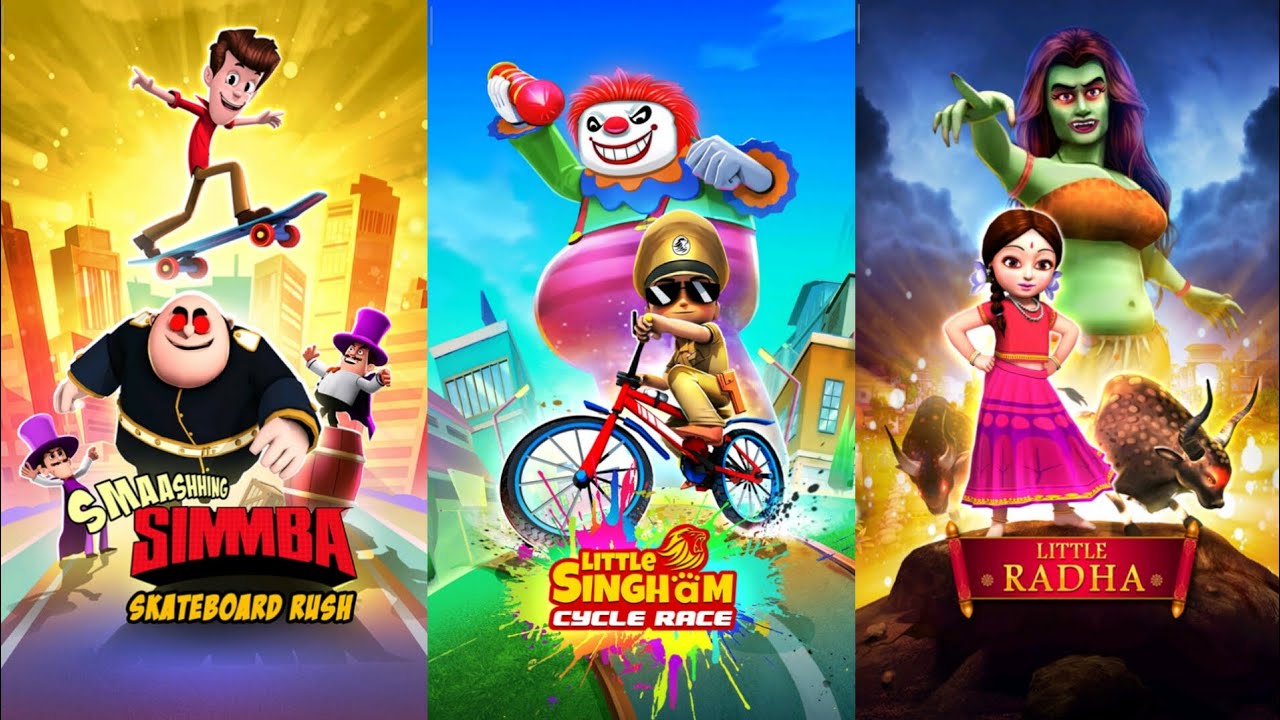 Little Singham 2020,little radha, smashing Simba & little Singham cycle ...