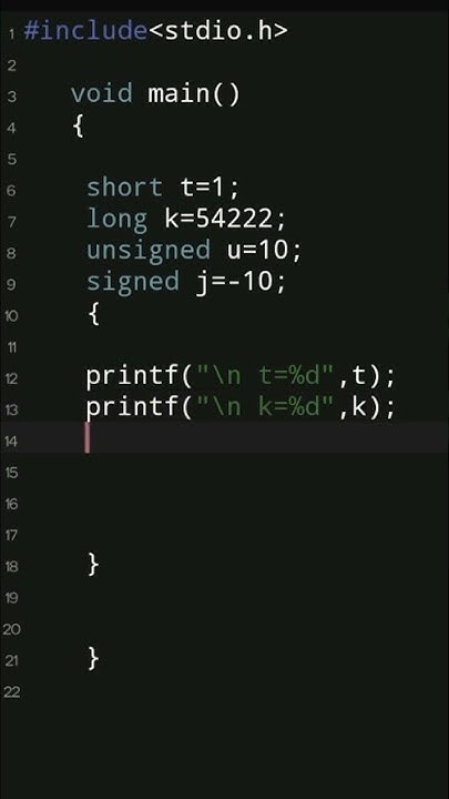 A program in C to declare different variables with type modifiers and display them.#cprogramming ...