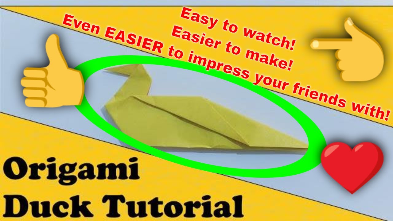 Origami Duck Tutorial By OrigamiOli- Simple, Tidy and Easy - YouTube