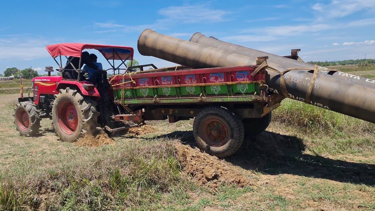 Di 400 mm pipe Sifting in tractor 🚜 |tractor videos|jcb3dx backhoe ...