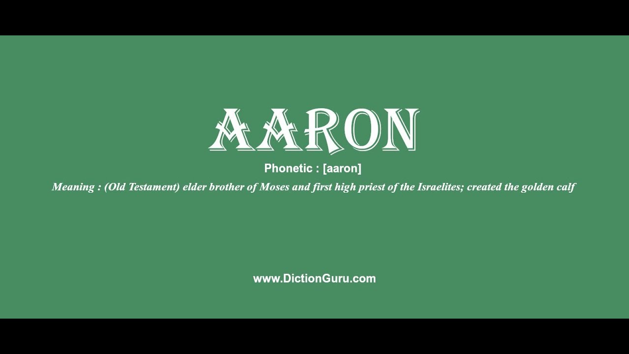 aaron: How to pronounce aaron with Phonetic and Examples - YouTube