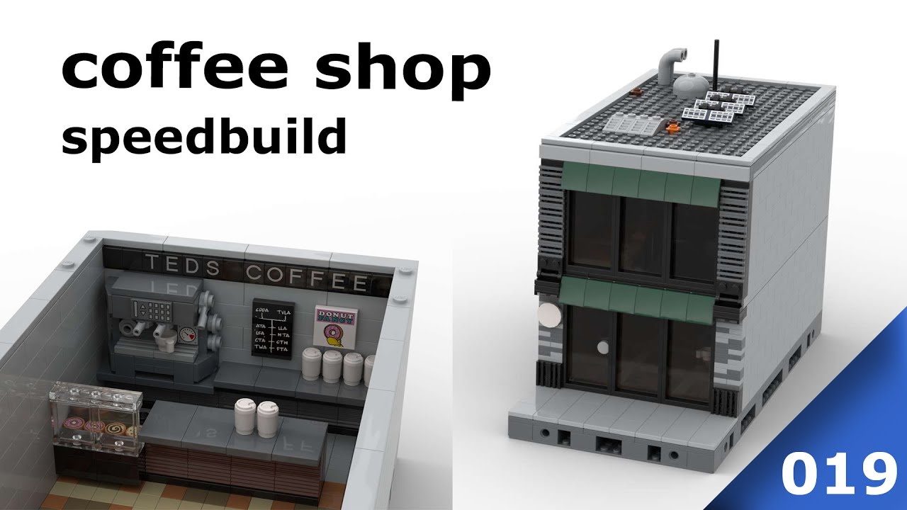 LEGO® MOC Starbucks inspired coffee shop | speedbuild 019 - YouTube