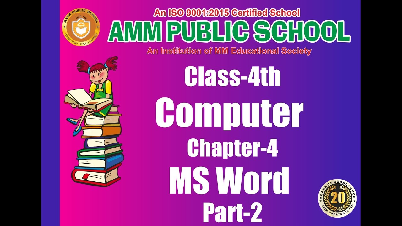 Computer || Class-4th || Chapter-4 || MS Word || Part-2 - YouTube