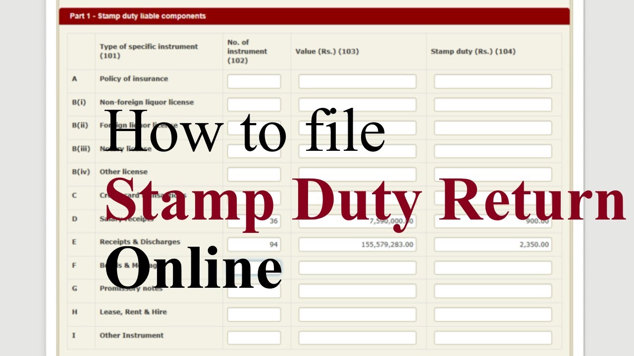How to submit Stamp Duty (SD) Return Online / How to fill SD Return ...