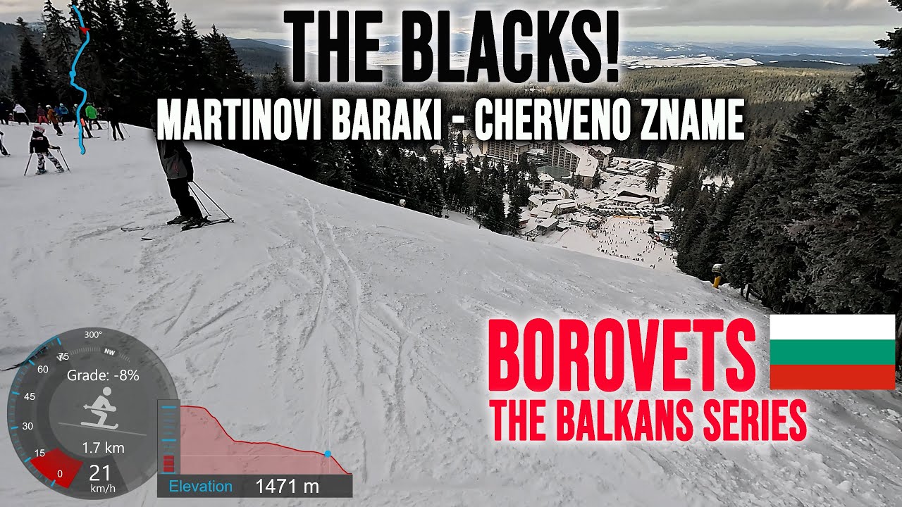 [4K] Skiing Borovets, The Blacks - Martinovi Baraki 4 and Cherveno ...
