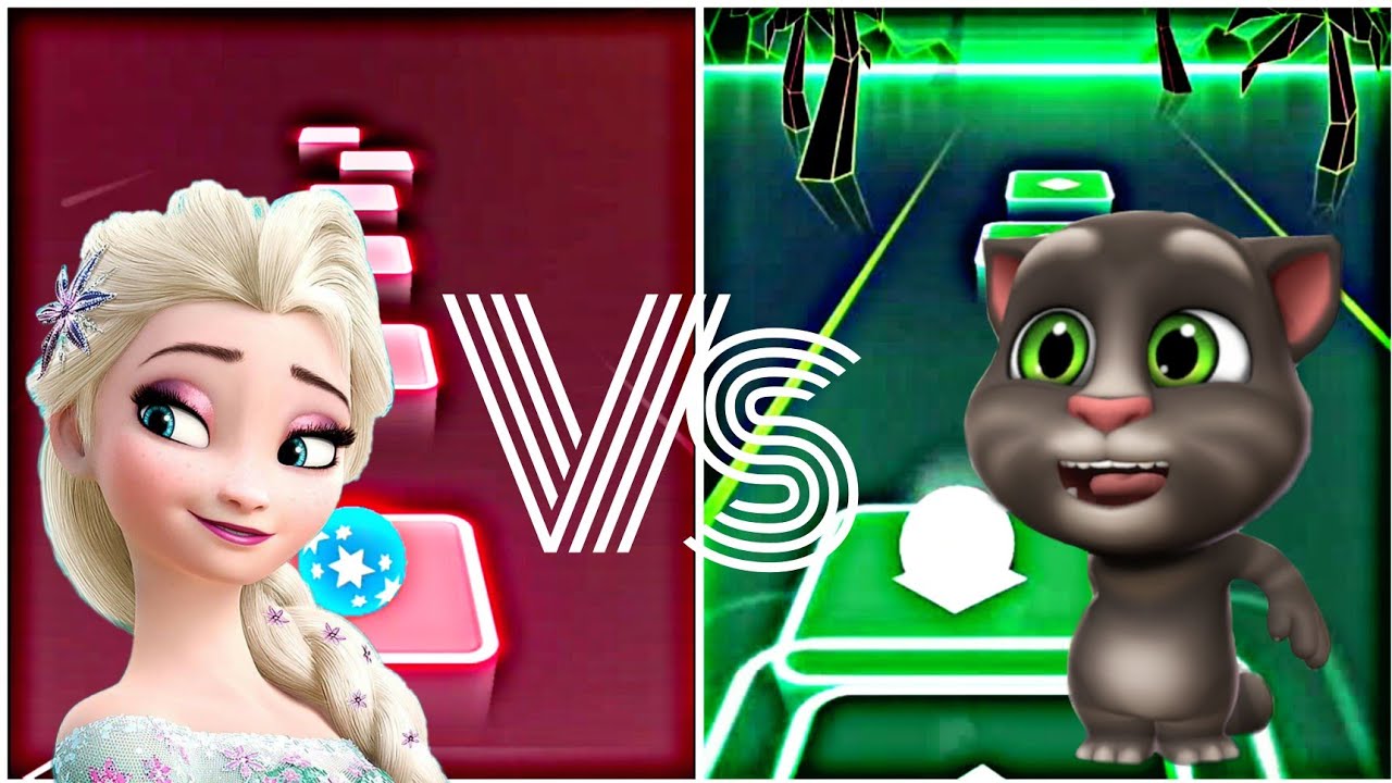 Elsa Let It Go VS Talking Tom Sayang Sayang Tiles Hop - YouTube