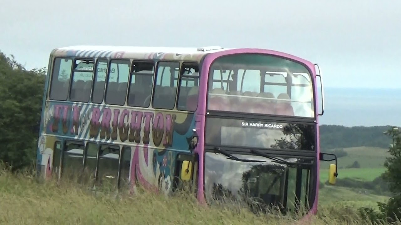 Brighton and Hove bus route 77 seen in Devils Dyke, 10th July 2021 ...