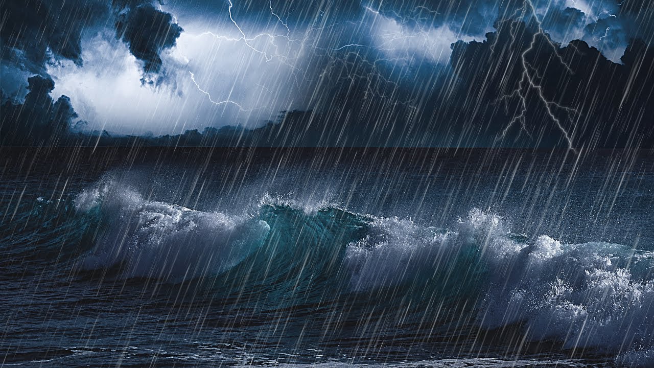 Thunderstorm At Sea Sounds for Deep Sleep , Relaxing with Big High ...