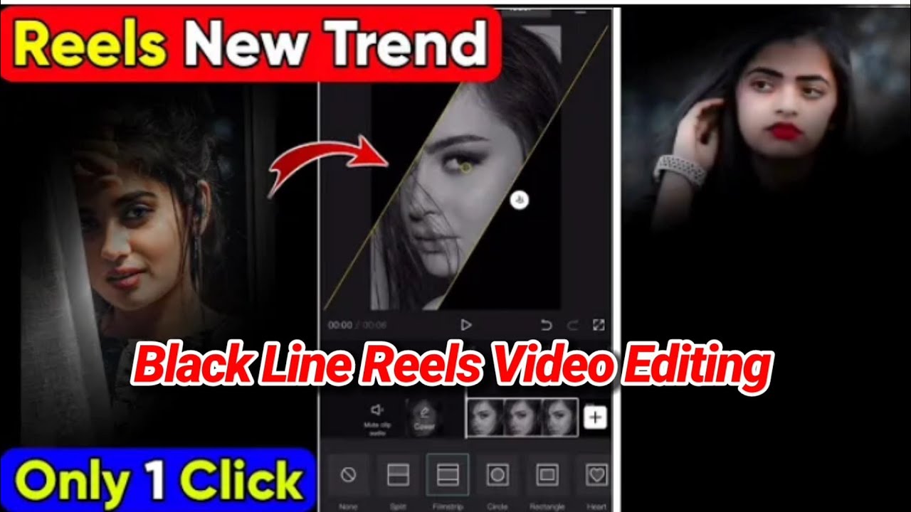 Reels New Trend Video Tutorial | Black Line Effect Video Editing ...