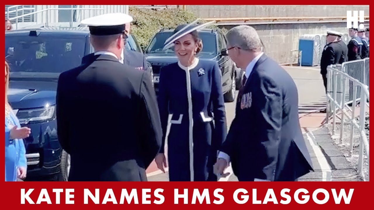 Princess Catherine OFFICIALLY named the Royal Navy warship HMS Glasgow ...