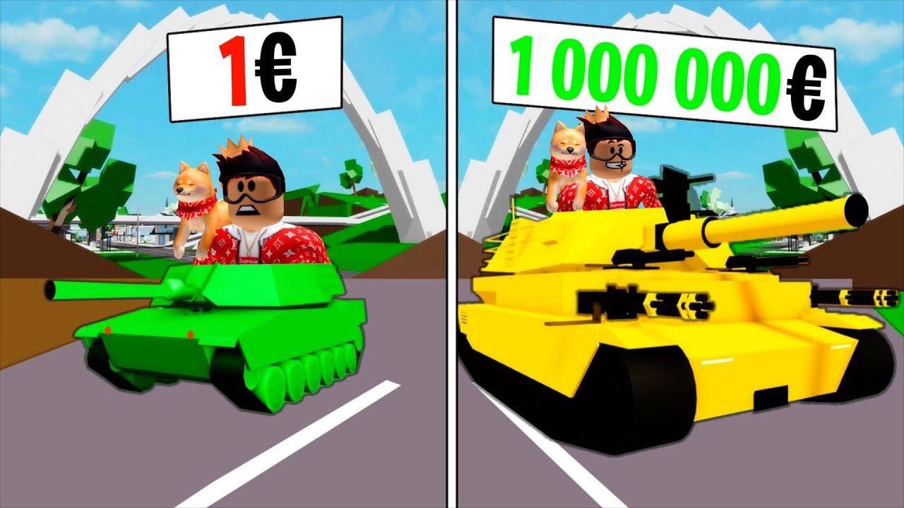 TANK à 1€ Vs TANK à 1 000 000€ sur BROOKHAVEN RP Roblox !! 😱 - YouTube