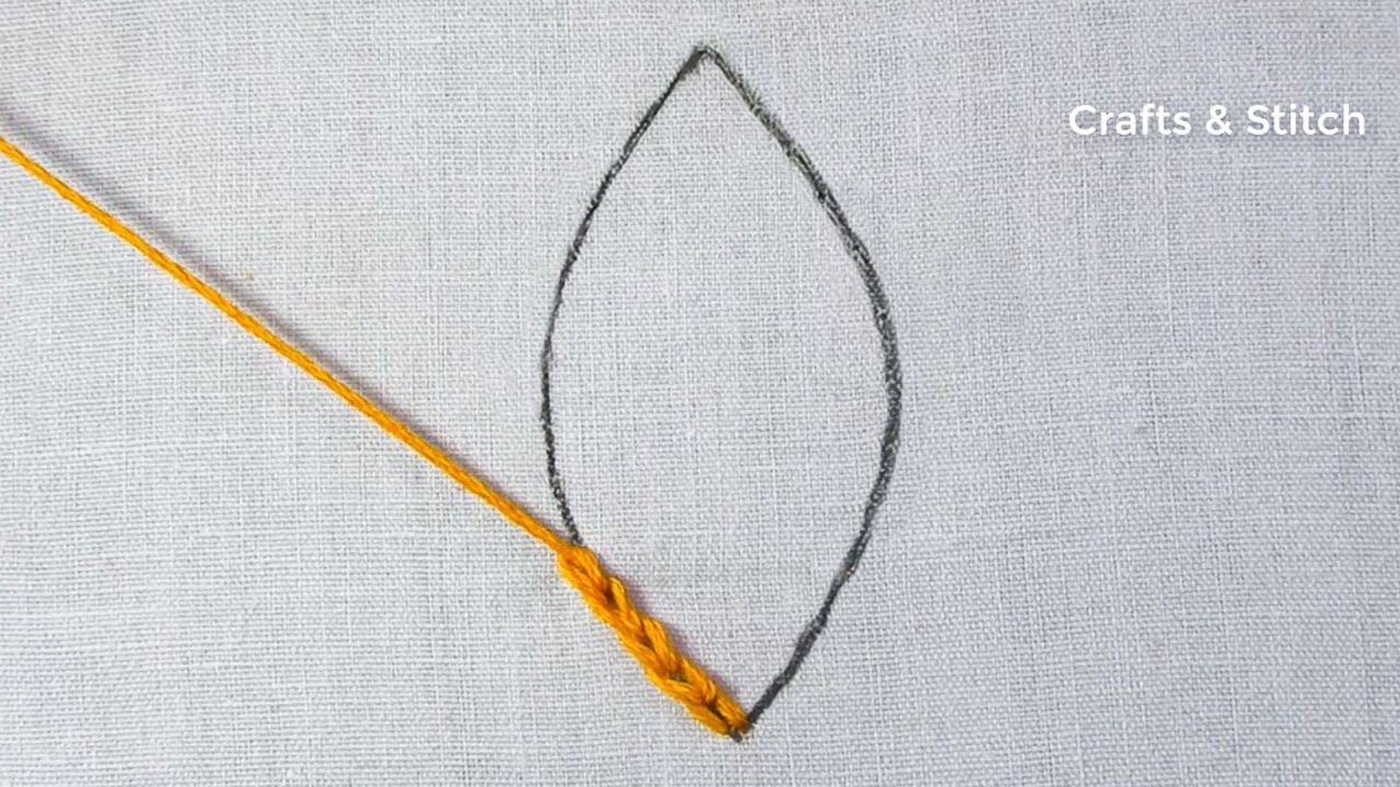 Beautiful leaf stitch tutorial ! Easy hand embroidery basic leaf stitch ...