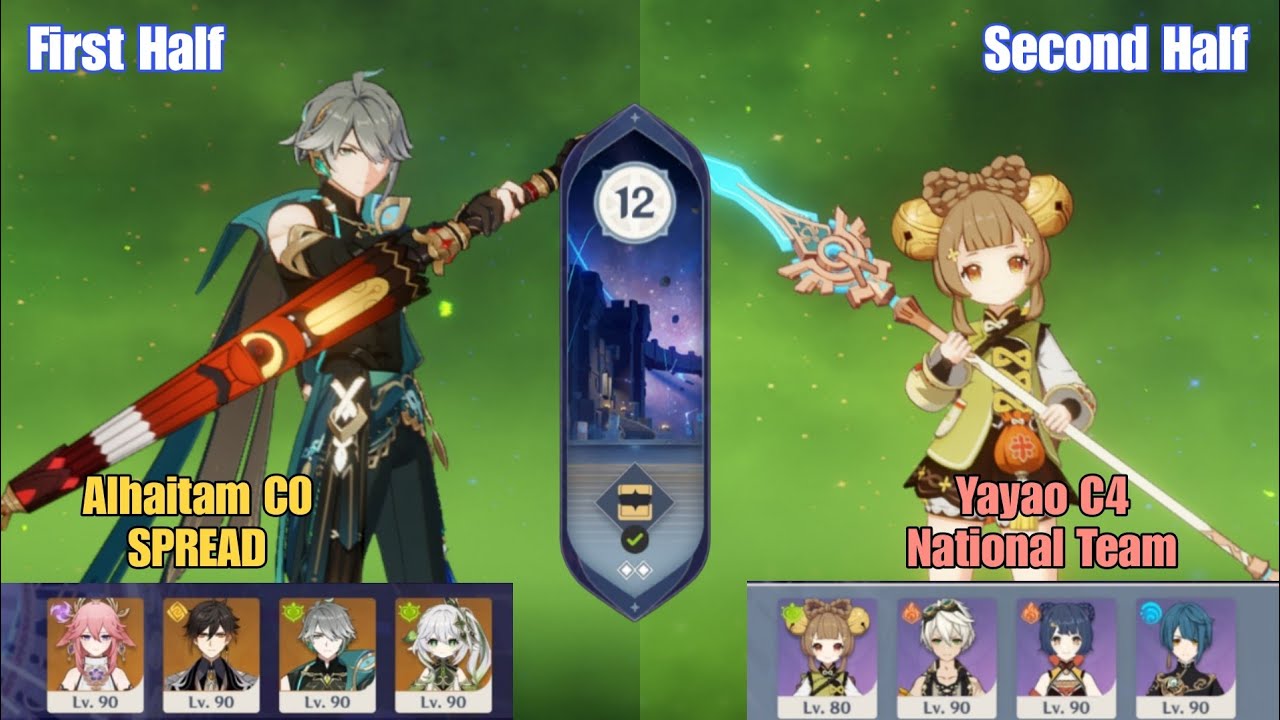 Alhaitam spread x Yayao national team - spiral abyss floor 12 9stars ...