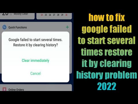 how to fix google failed to start several times restore it by clearing history problem 2022 ...