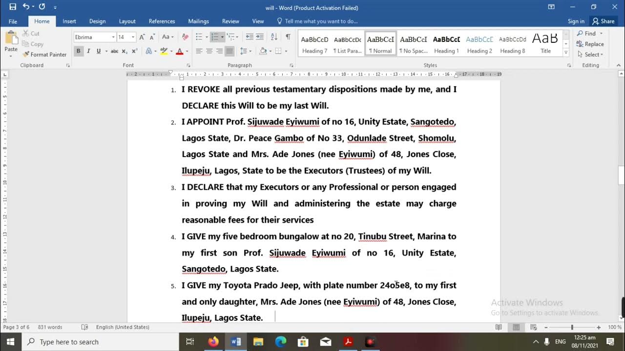 How to draft a will | How to draft a codicil | Sample drafts of will ...
