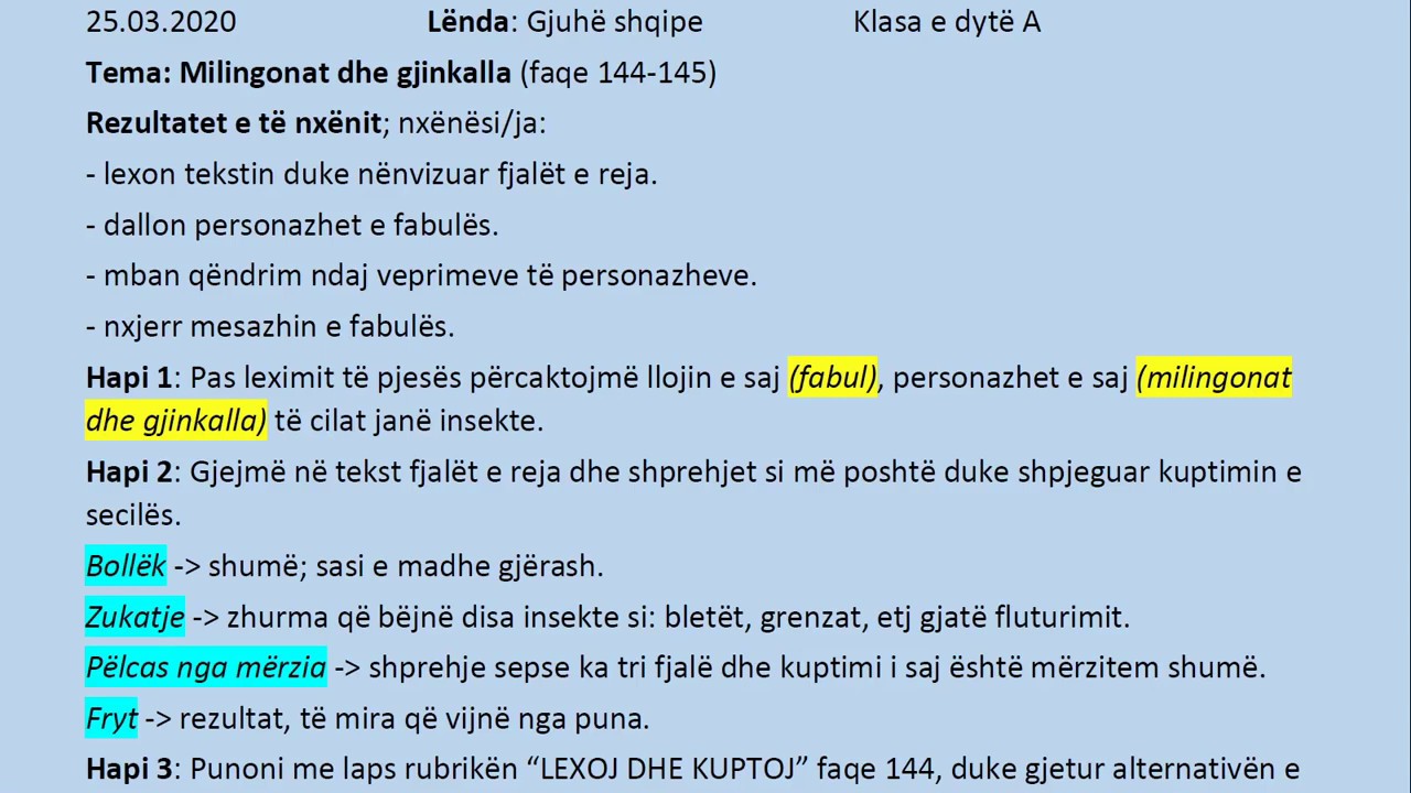 Mësimi-Milingonat dhe gjinkalla - YouTube