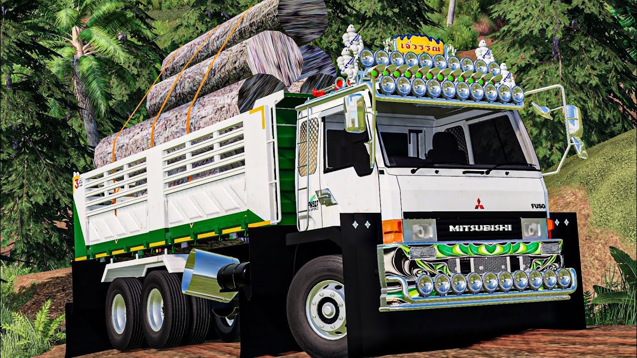 Fuso 220 ตัดไม้บนเขาบังปาล์มไม้ใหญ่ - Farming simulator 19 - YouTube