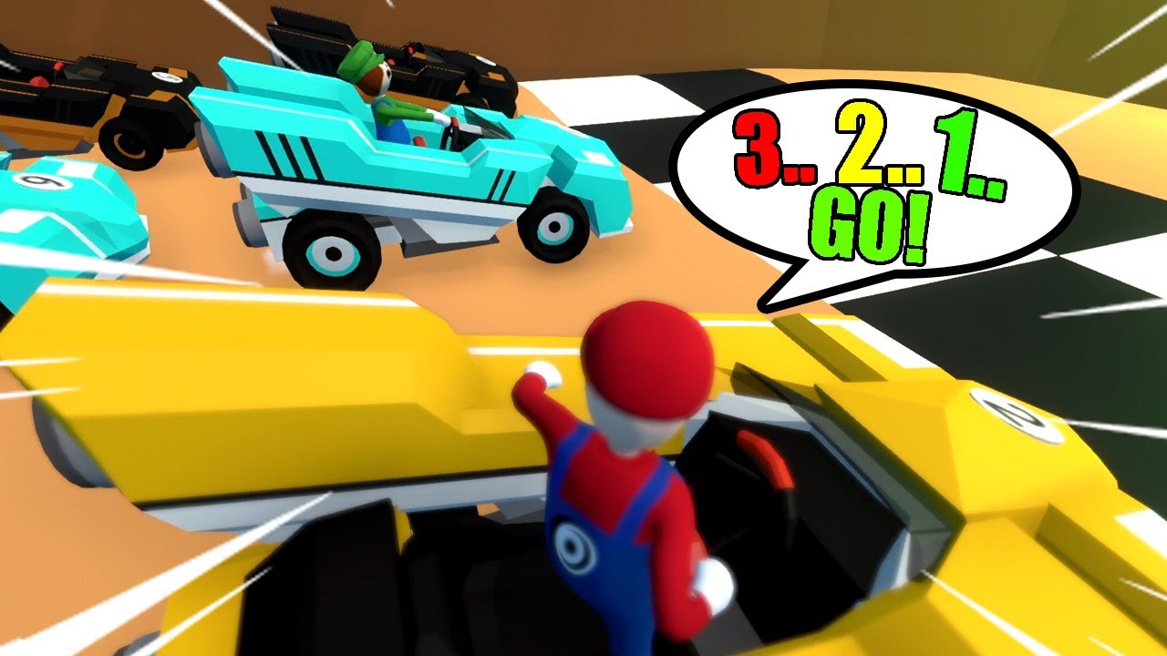 SUPER MARIO KART in HUMAN FALL FLAT - YouTube