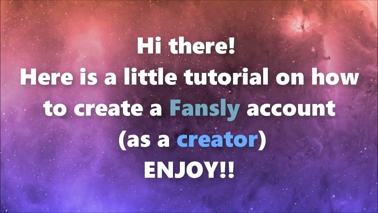 How to create a Fansly Creator account! - YouTube