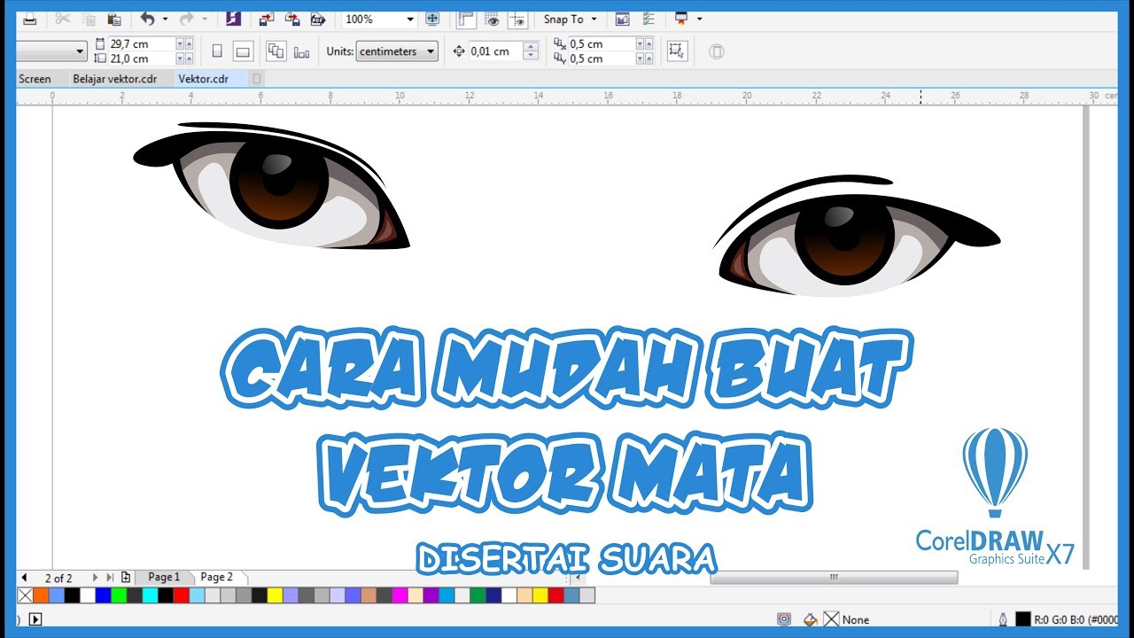 tutorial vektor mata coreldraw - vector art - YouTube