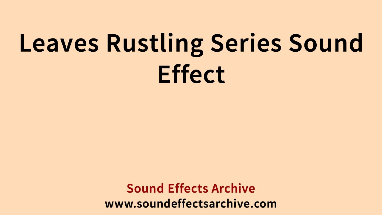 Leaves Rustling Series Sound Effect - Royalty Free - YouTube