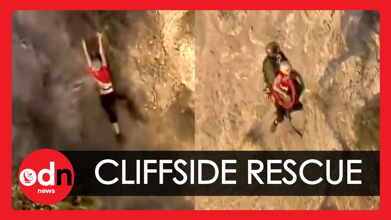 Dramatic Rescue of Hiker Hanging from Cliffside by Tree Roots - YouTube