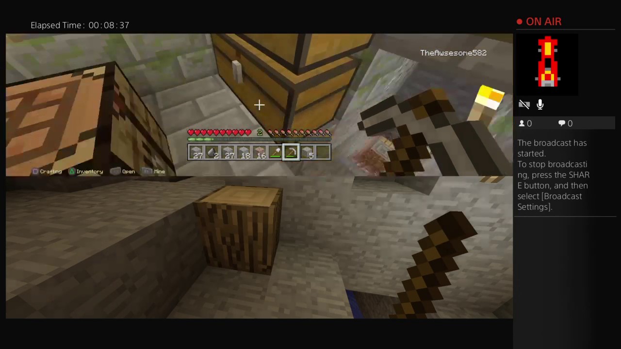 Minecraft PS4 with a friend p3 - YouTube
