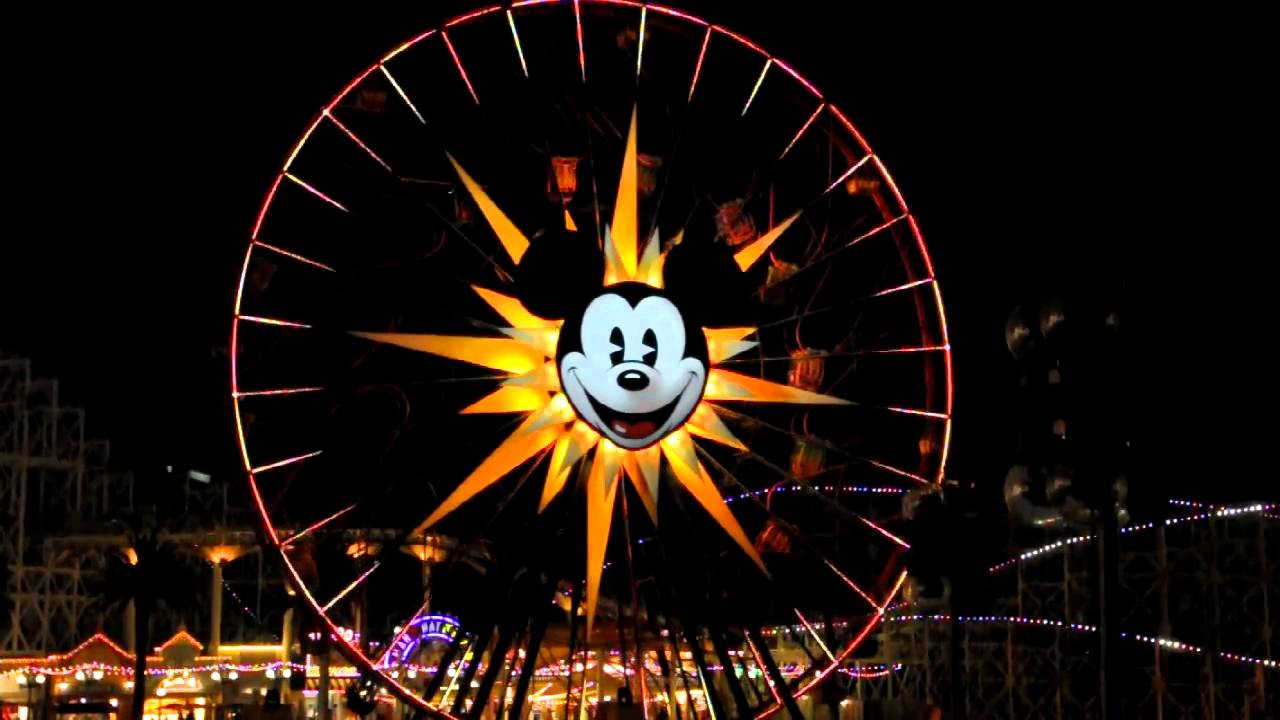 Mickey's Fun Wheel HD at night - YouTube