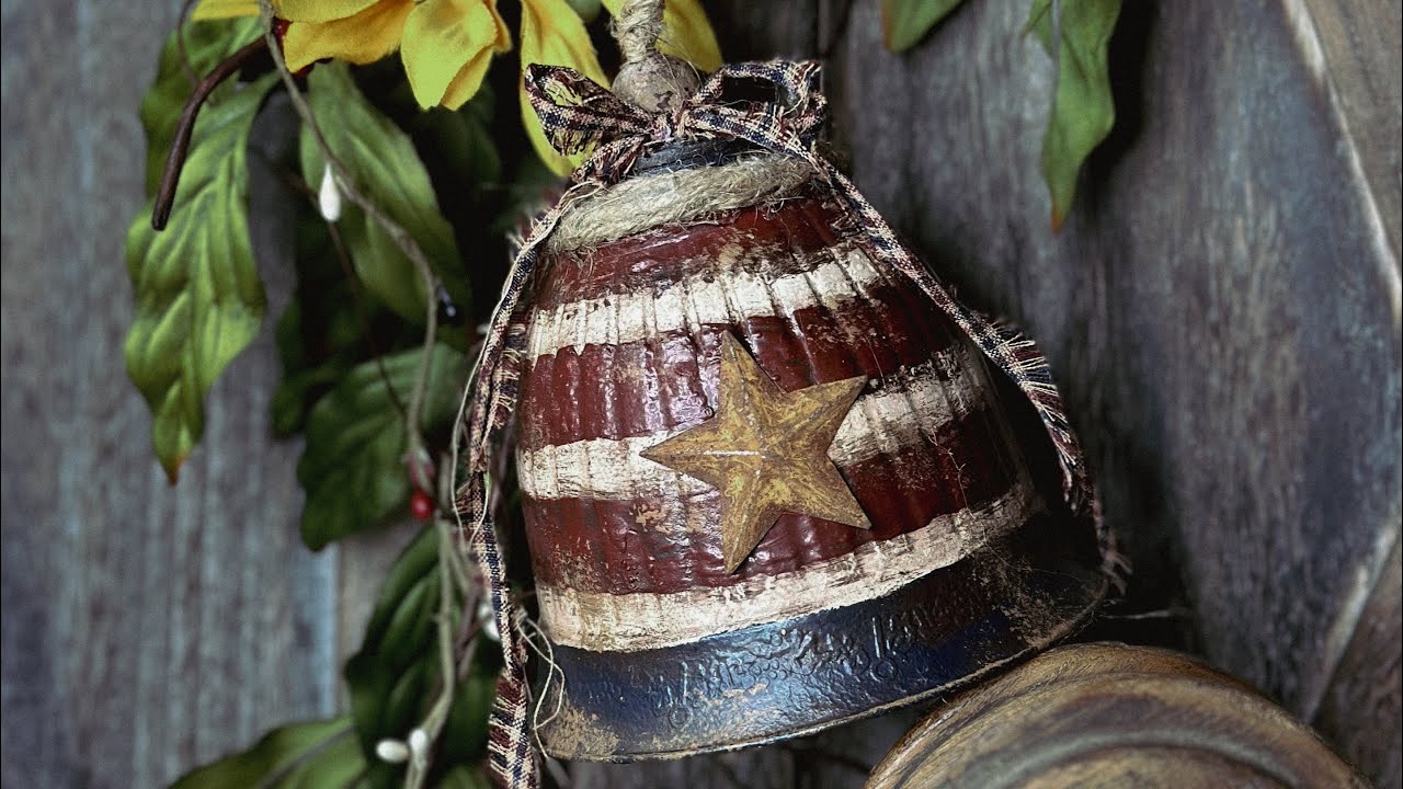 Rustic Patriotic Bell —DIY Made From Dollar Tree Small Planter Pots # ...
