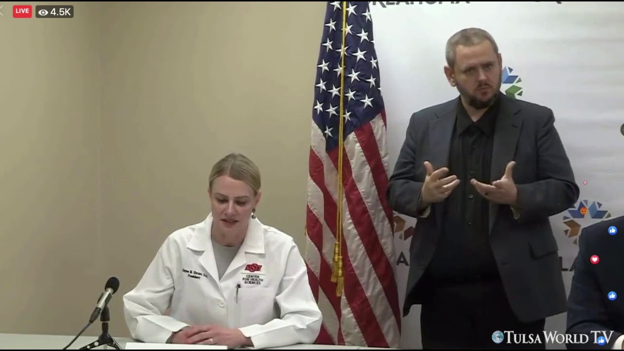 Gov. Stitt and Dr. Shrum, Oklahoma's Secretary of Science give an ...