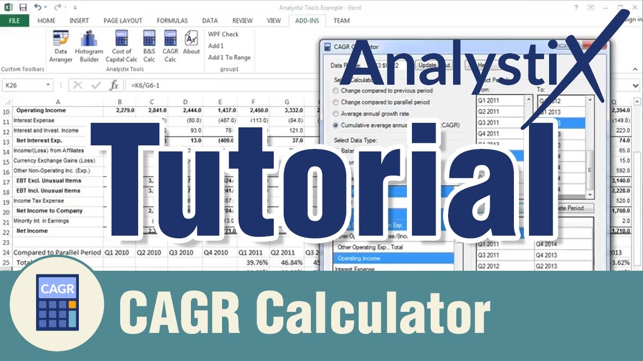 CAGR Calculator- Tutorial - YouTube