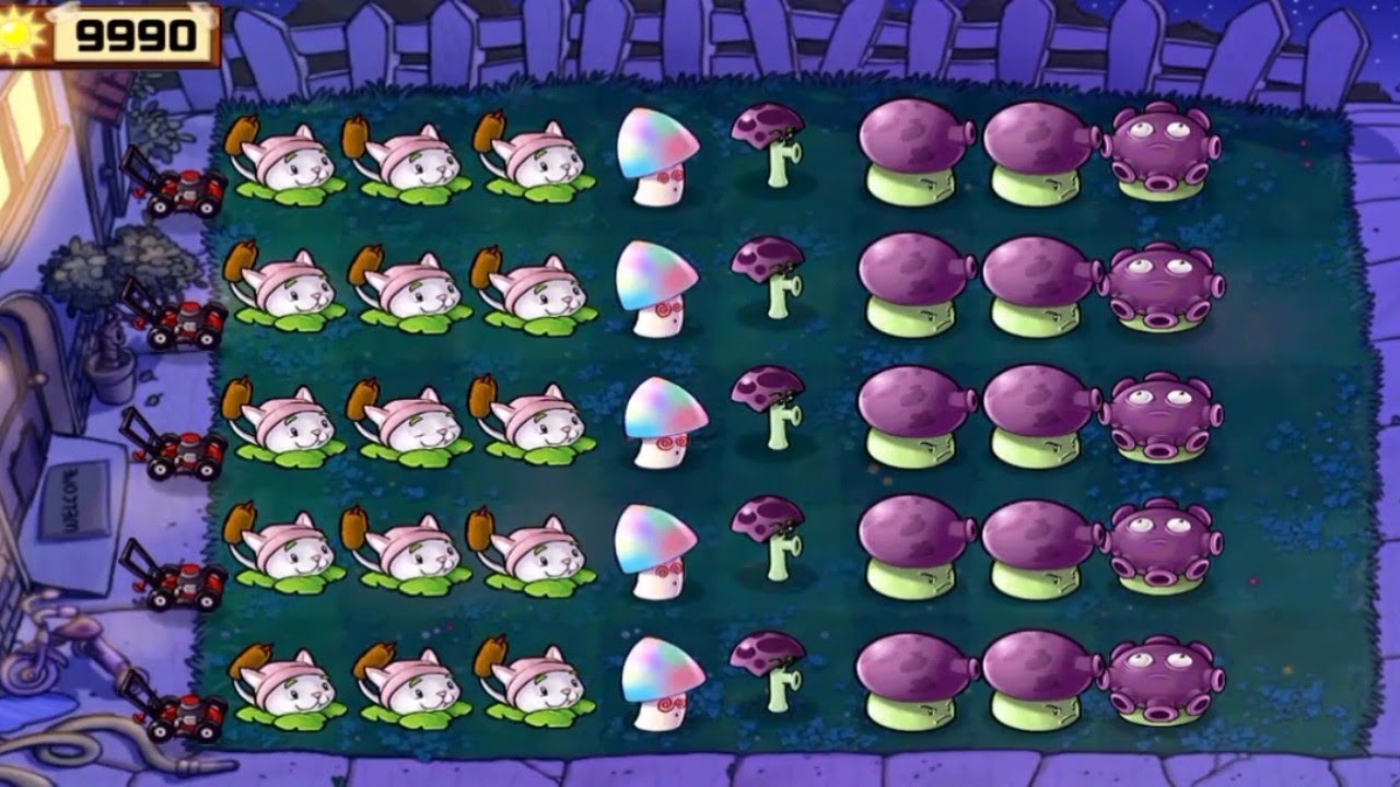 Pvz Hack | Team Pink plants + Team Purple plants vs Zombies Gameplay ...