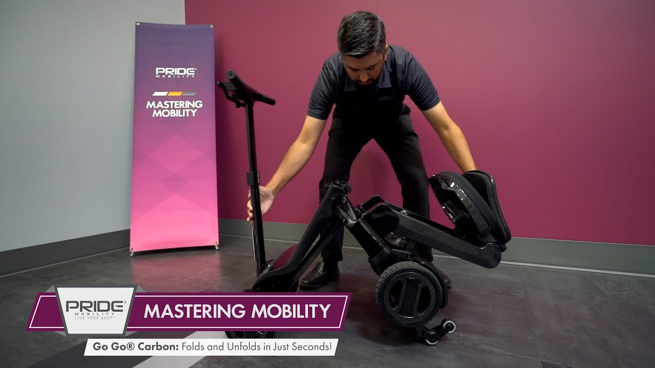 Mastering Mobility | Pride Mobility® | Folding and Unfolding the Go Go® Carbon - YouTube