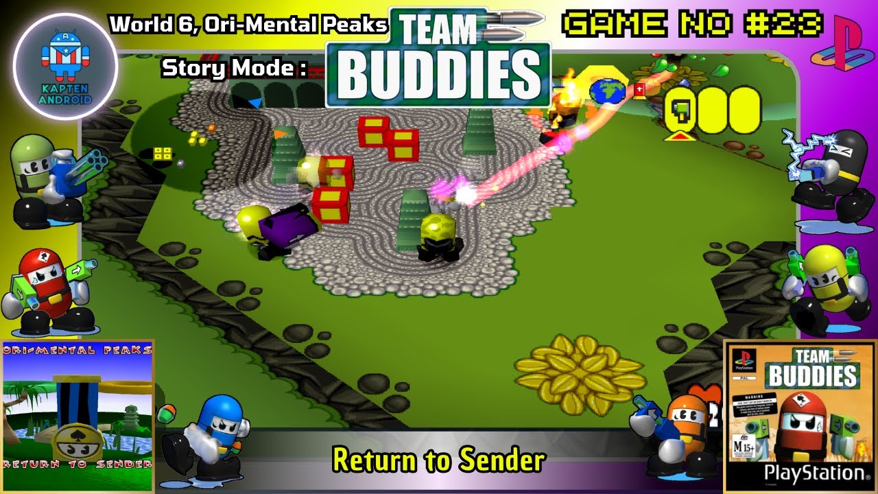 Team Buddies PS1 - World 6 Ori-Mental Peaks : Return to Sender - YouTube