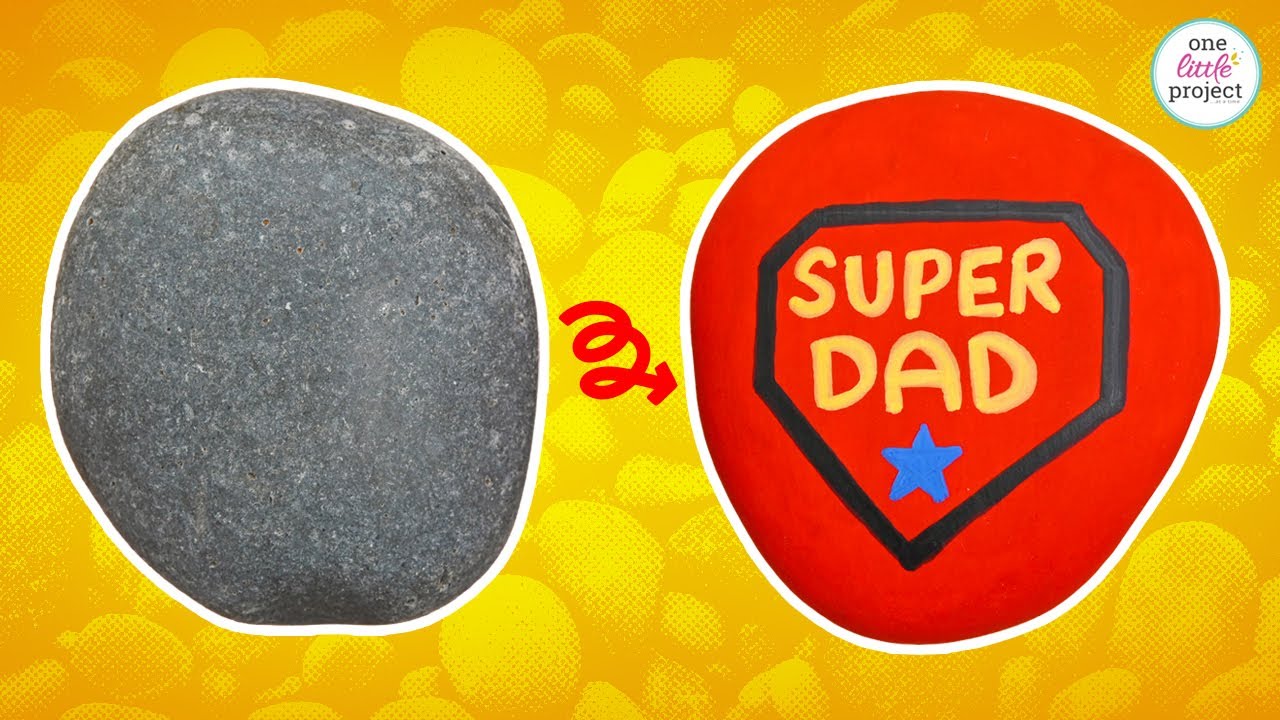 My Dad Rocks Craft - Painted Rock Paperweight for Father's Day - YouTube