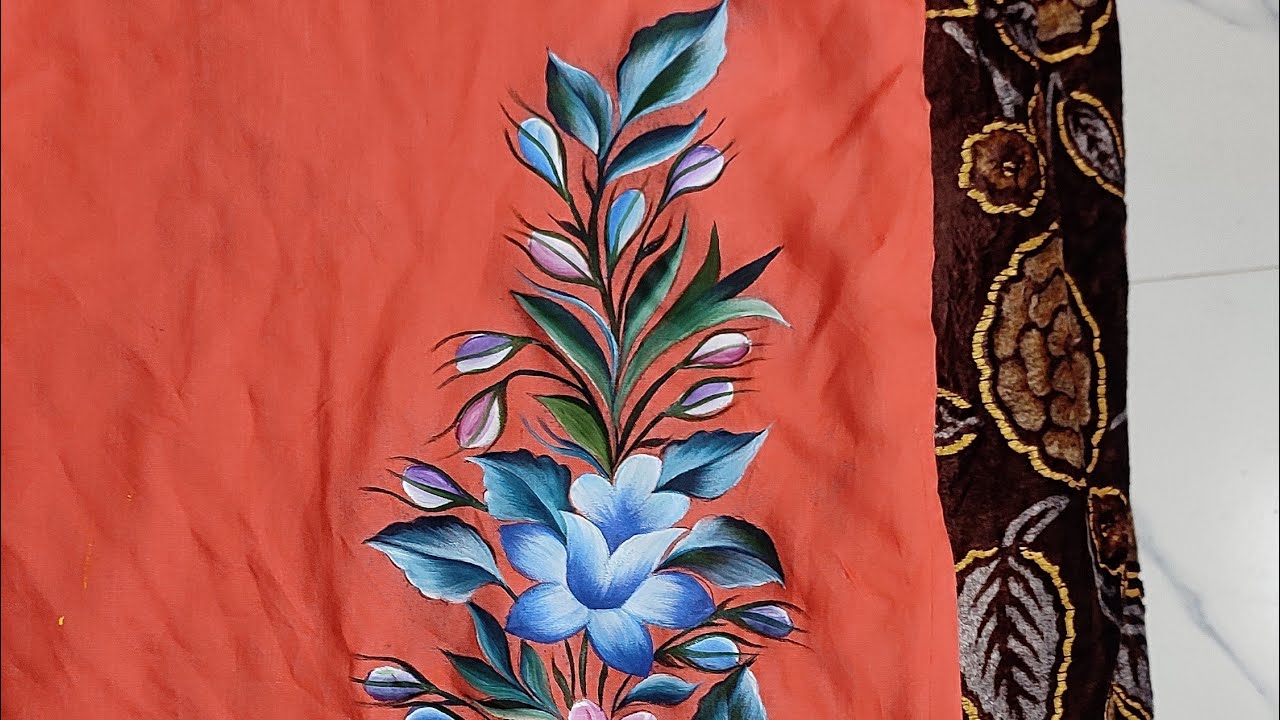 How to make kurti painting tutorial. very easy painting design - YouTube