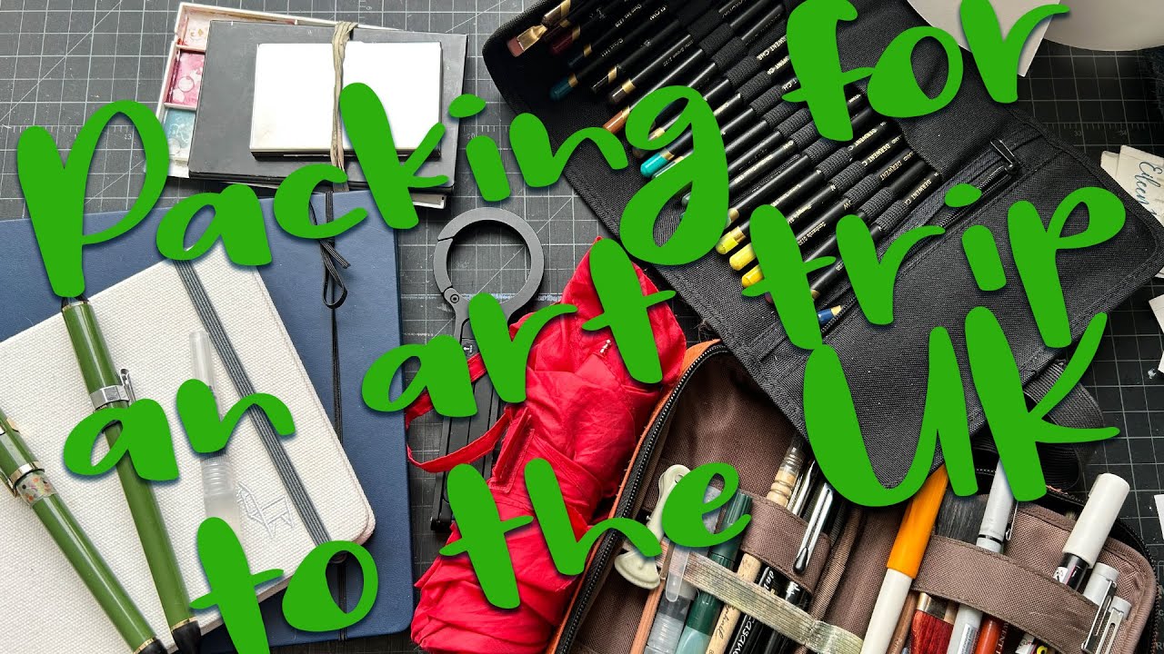 Packing Art Supplies for my Art Trip to the UK - YouTube