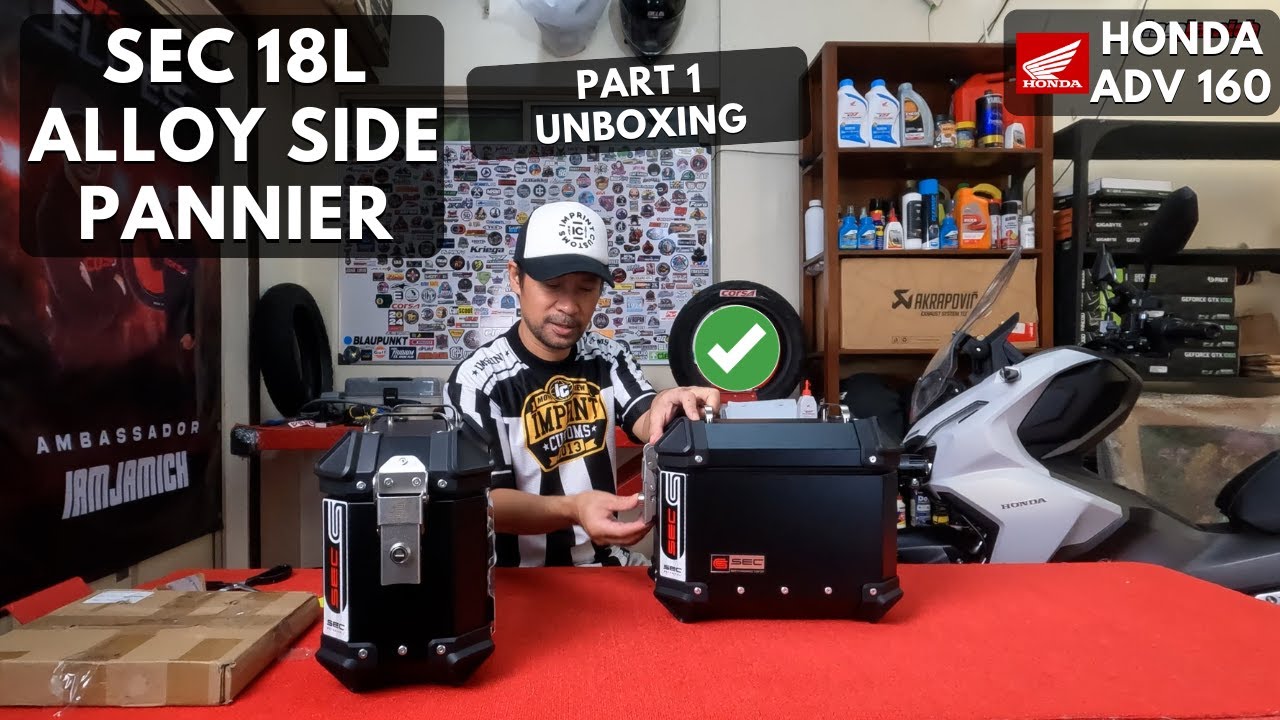 HONDA ADV 160 + SEC SIDE PANNIER 18 Liters Unboxing | PART 1 - YouTube